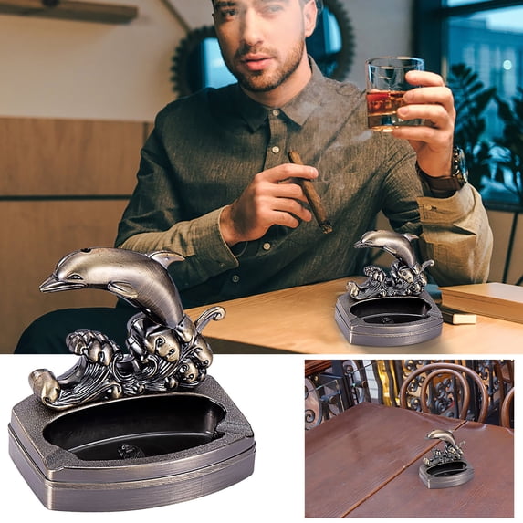 Dolphin Shaped Ashtray Set - Comes with Dolphin Butane Lighter ...
