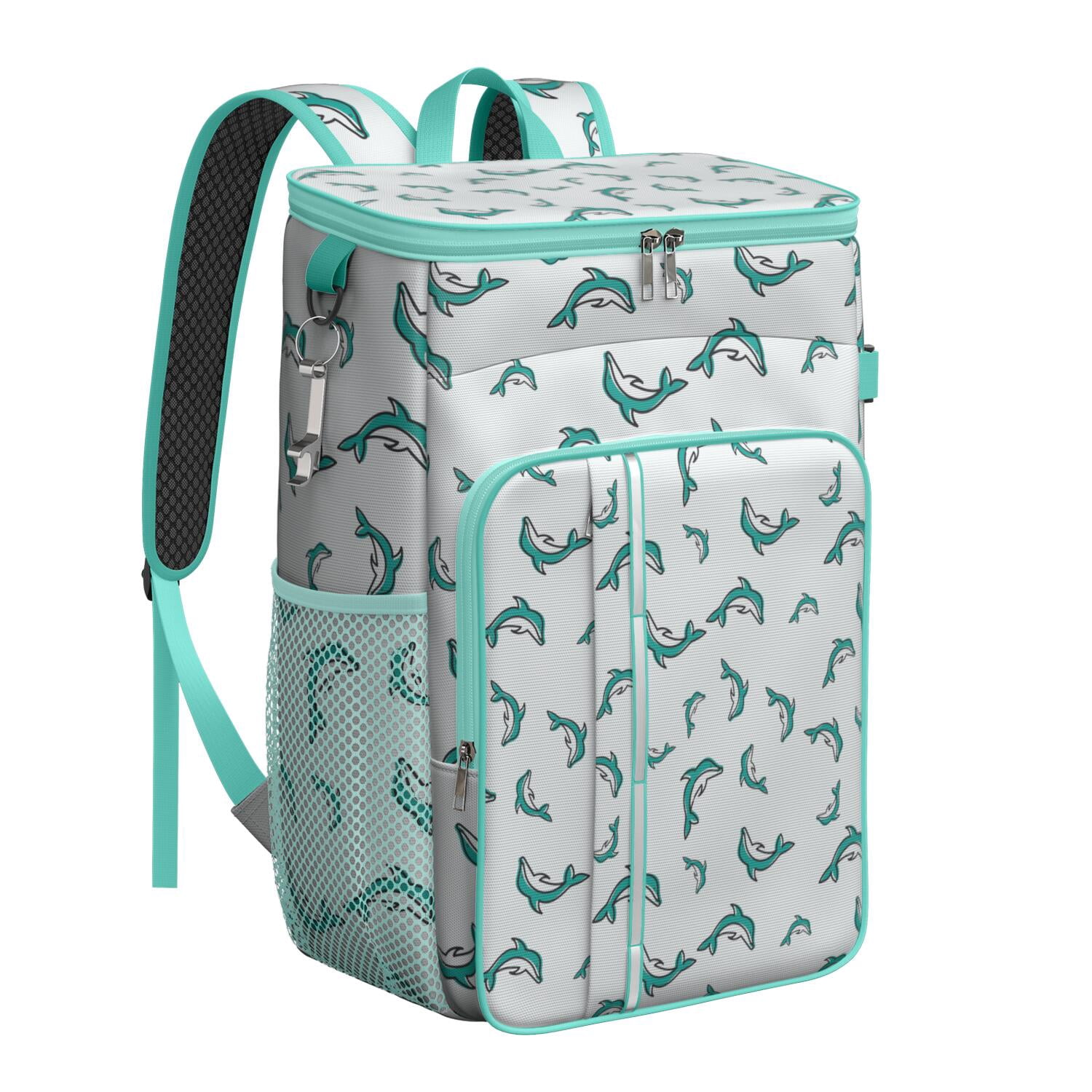 Dolphin & Shark Cooler Backpack - Cute Cartoon Insulated Lunch Backpack ...