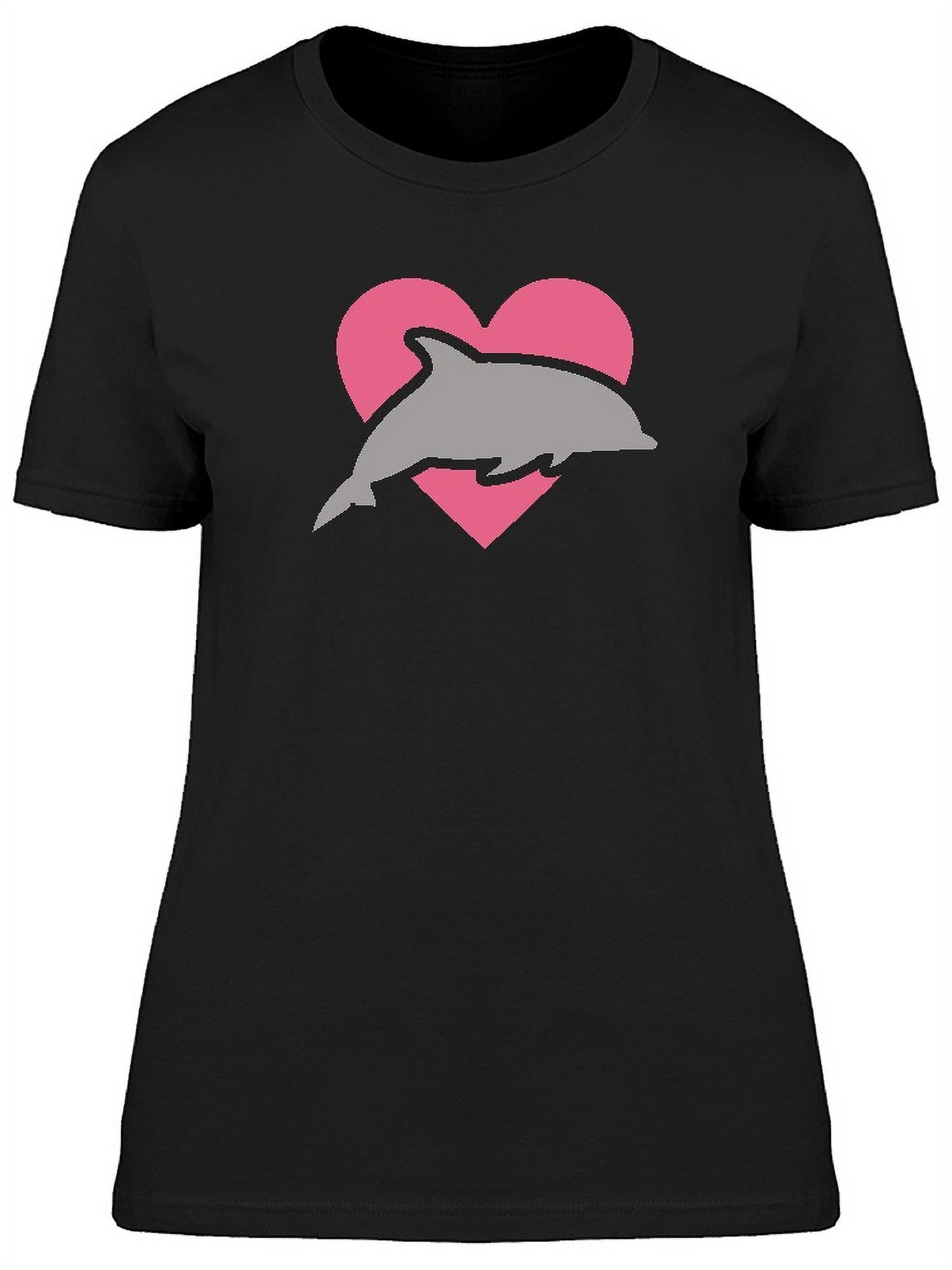 Dolphin Silhouette In A Heart T-Shirt Women -Image by Shutterstock ...
