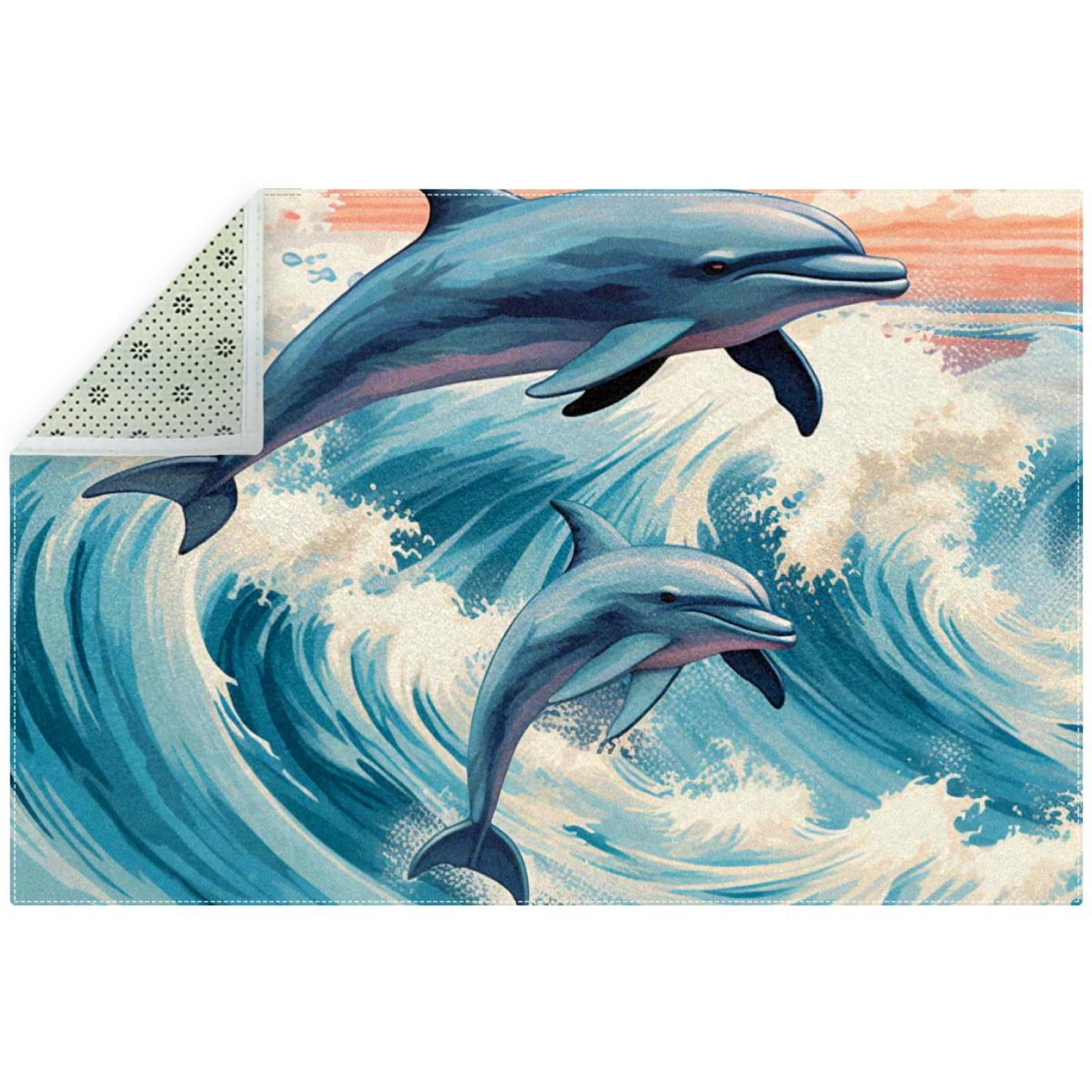 Dolphin Soft Polyester Bathroom Mat Rug Absorbent Quick Dry Shower ...