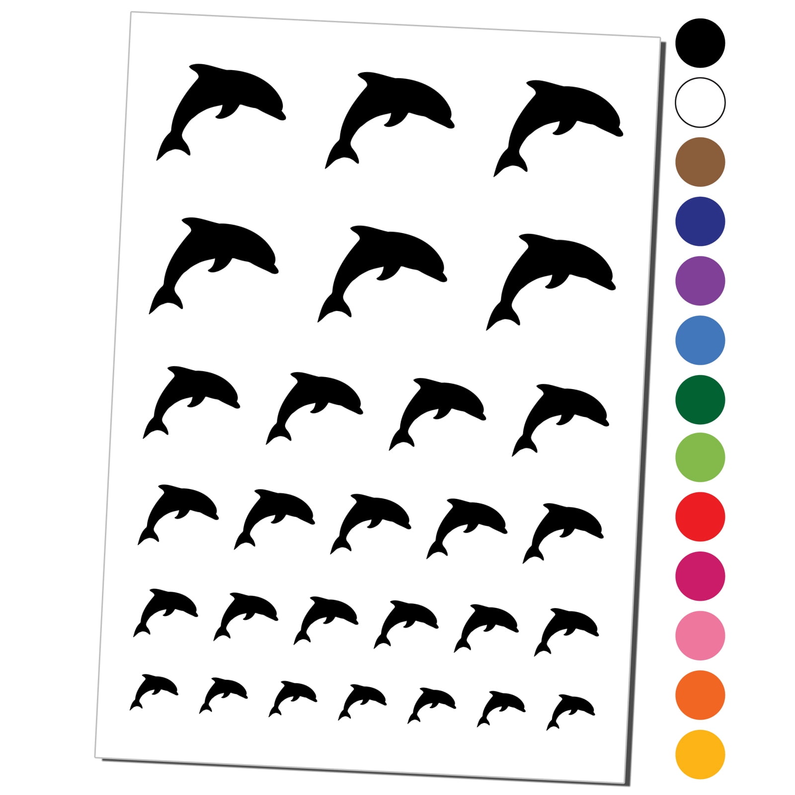 Dolphin Solid Water Resistant Temporary Tattoo Set Fake Body Art ...