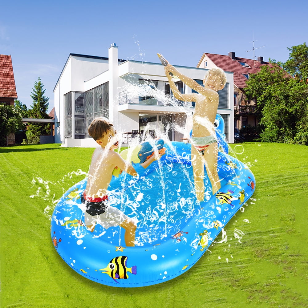 MIXFEER Dolphin Sprinkler Inflatable Pool for Outdoor 3 in 1 Baby Pool ...