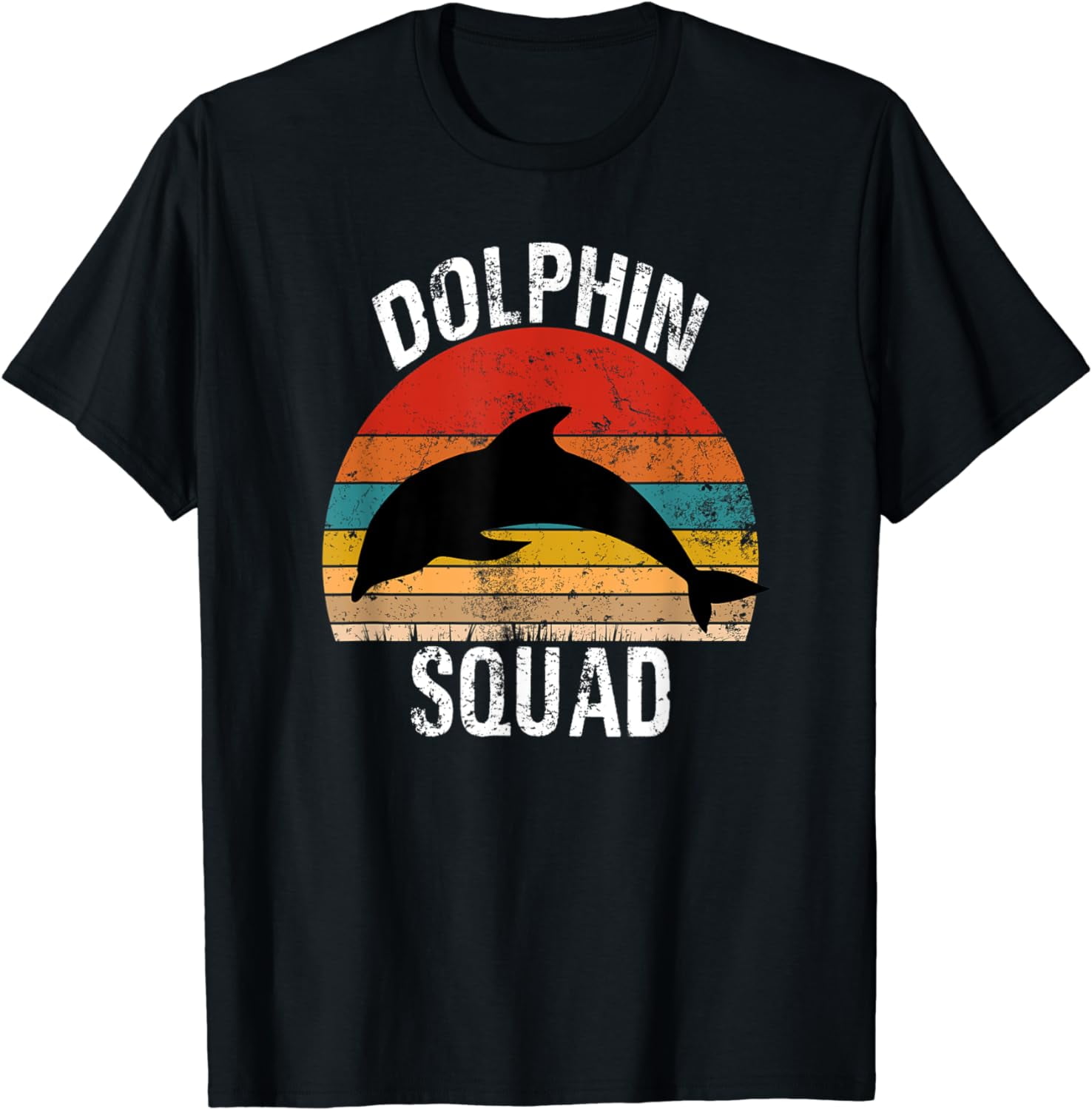 Dolphin Squad Dolphin Sunset Vintage Retro T-Shirt - Walmart.com