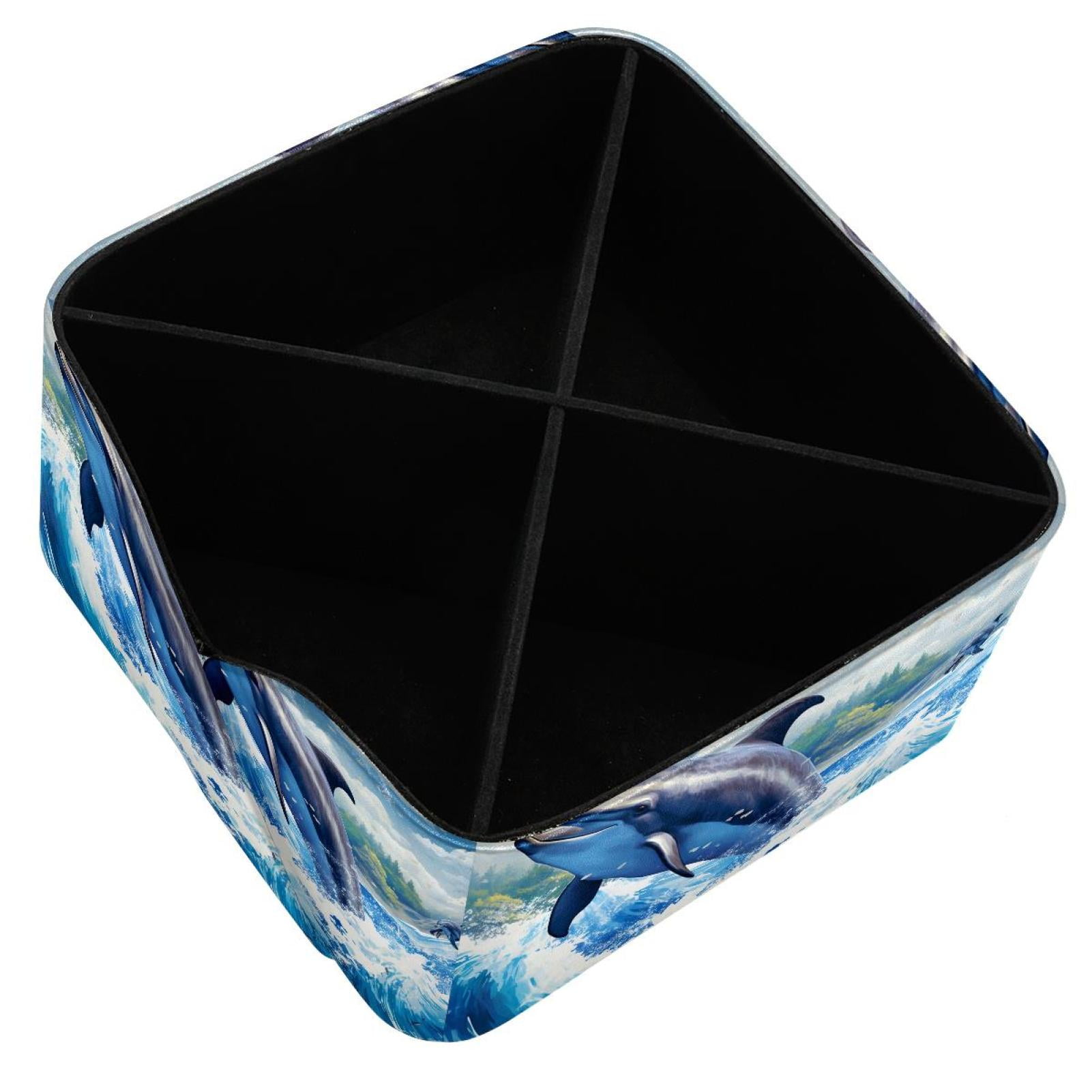 Dolphin Square Pen Organizer with 4 Compartments, Removable Dividers ...