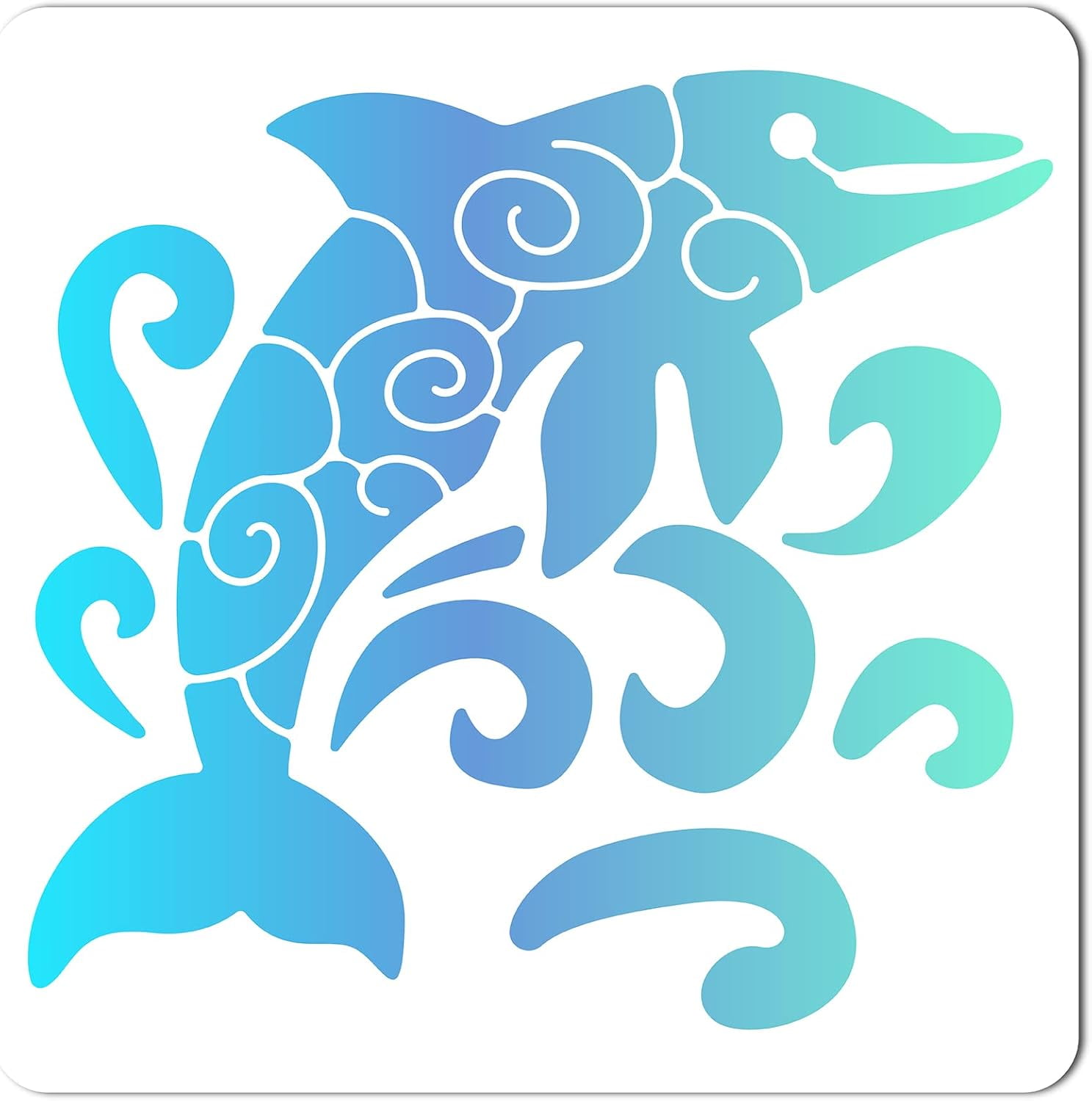 Dolphin Stencils 12x12 Inch Large Reusable Animal Stencil Sea Ocean ...