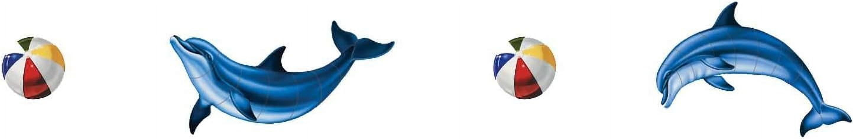 Dolphin Step Markers Porcelain Swimming Pool Mosaic (3" x 24 ...