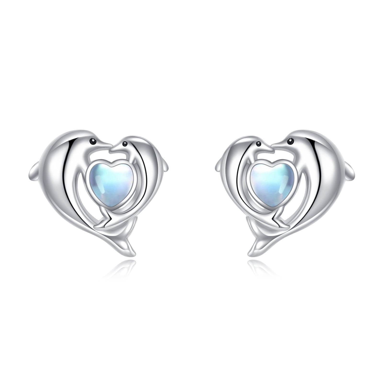 Dolphin Stud Earrings for Women 925 Sterling Silver Dolphin Earrings ...