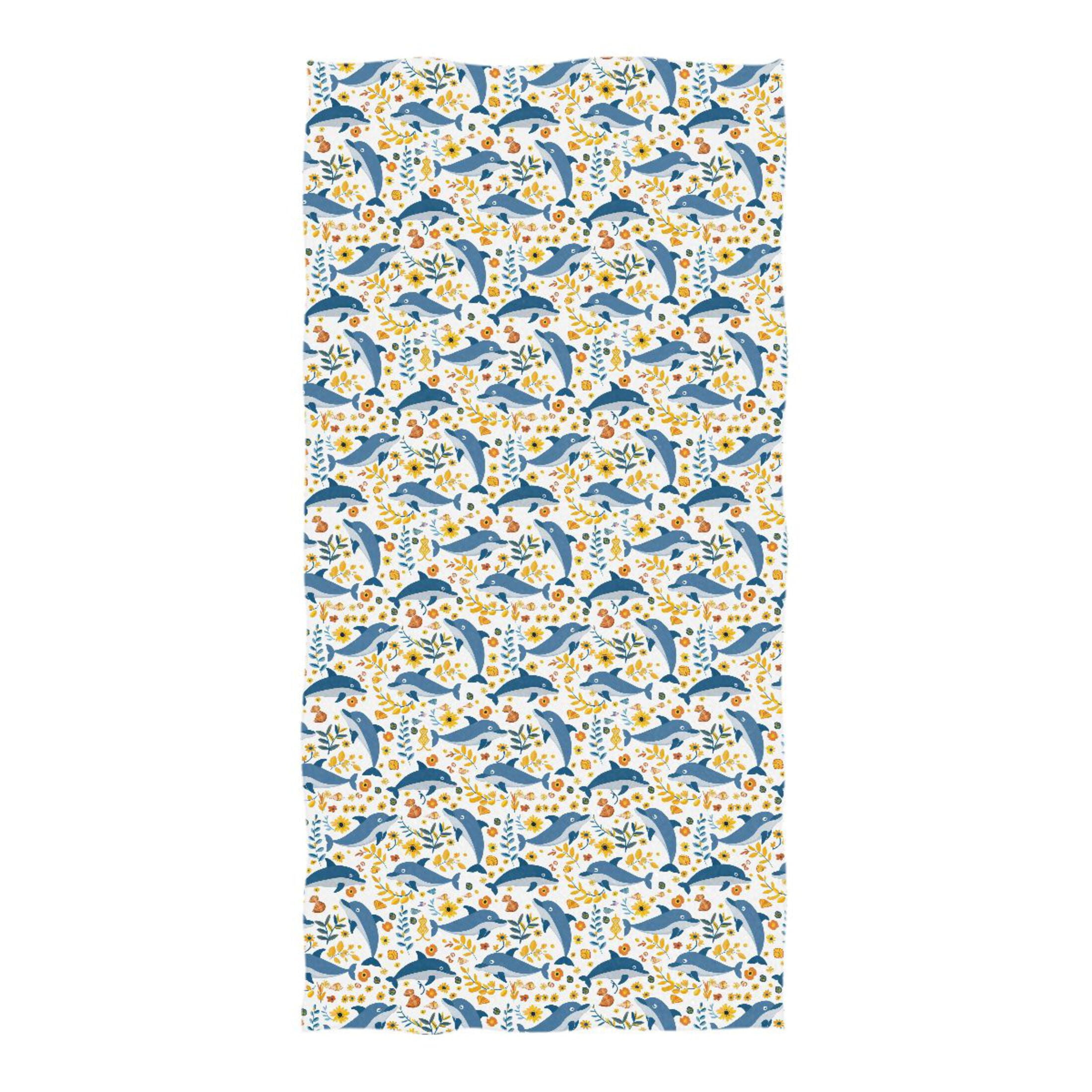 Dolphin Sunflower Shell Leaf Beach Towel Oversized 74"x37" Pool Towels ...