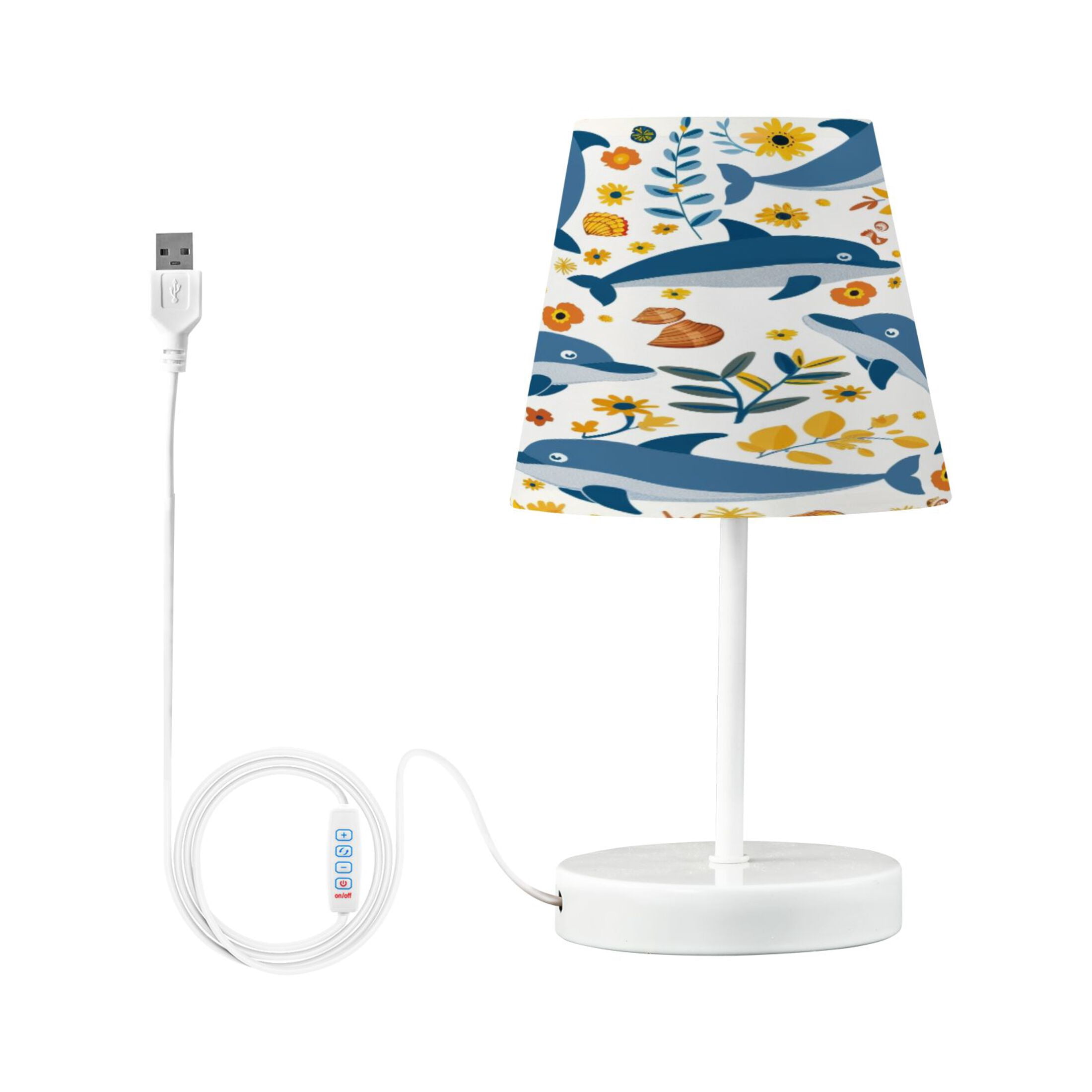 Dolphin Sunflower Shell Leaf Desk Lamp LED Table Nightstand Lamps with ...