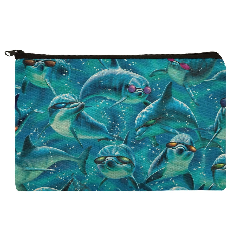Dolphin Sunglasses Underwater Ocean Diving Pattern Makeup Cosmetic Bag ...