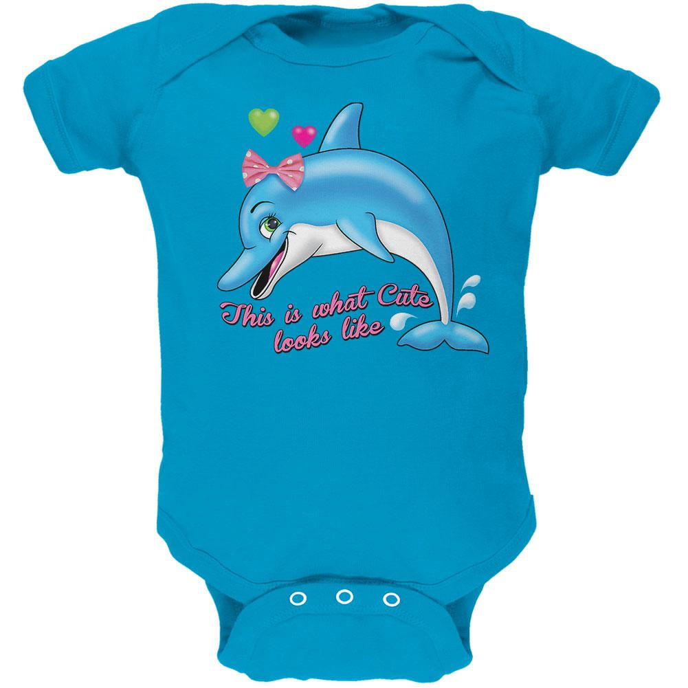 Dolphin This is What Cute Looks Like Soft Baby One Piece Turquoise 18 ...