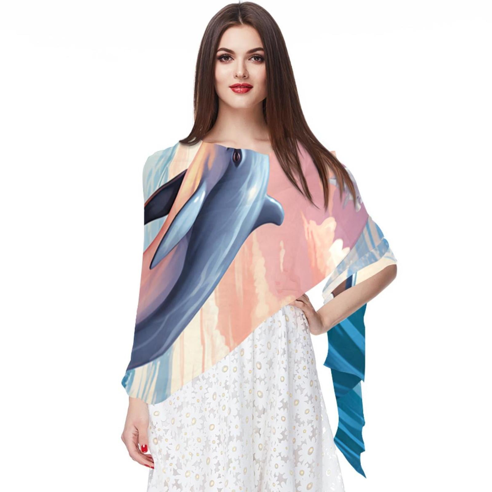 Dolphin Translucent Chiffon Yarn Silk Scarf - Light Breathable Material ...