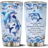 Dolphin Tumbler 20oz Insulated Stainless Steel Cup With Lid Travel Cups ...