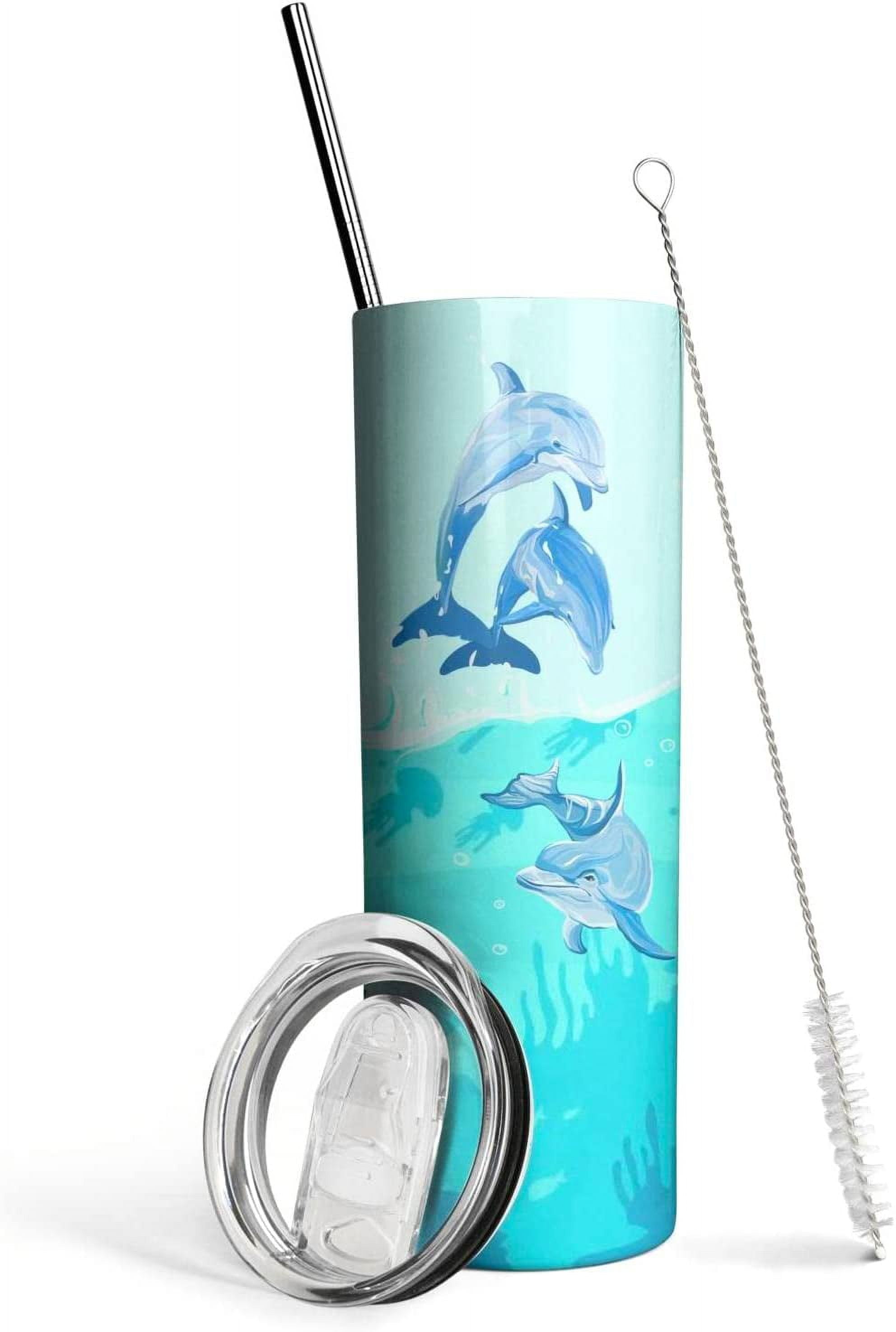 Dolphin Tumbler- Dolphin Gifts for Women - 20oz Double Wall Vacuum ...