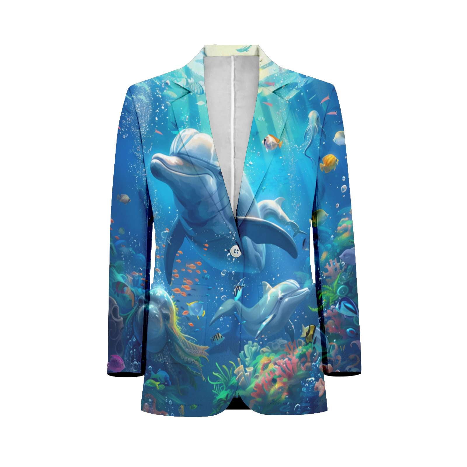 Dolphin Under The Sea Ocean Animals Customized Men's Suits full man ...