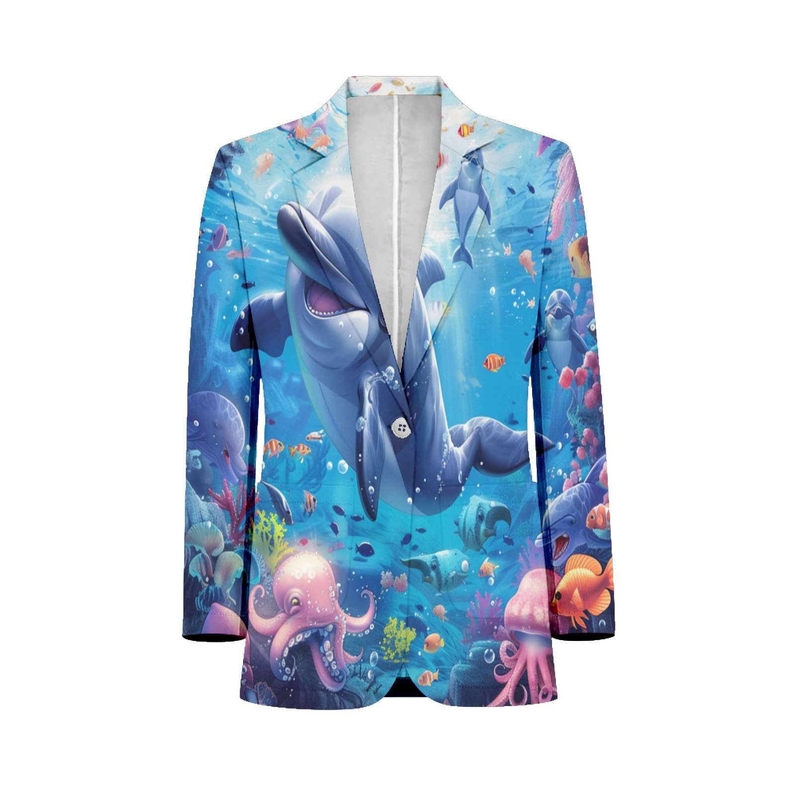 Dolphin Under The Sea Ocean Animals Customized Men's Suits full man ...