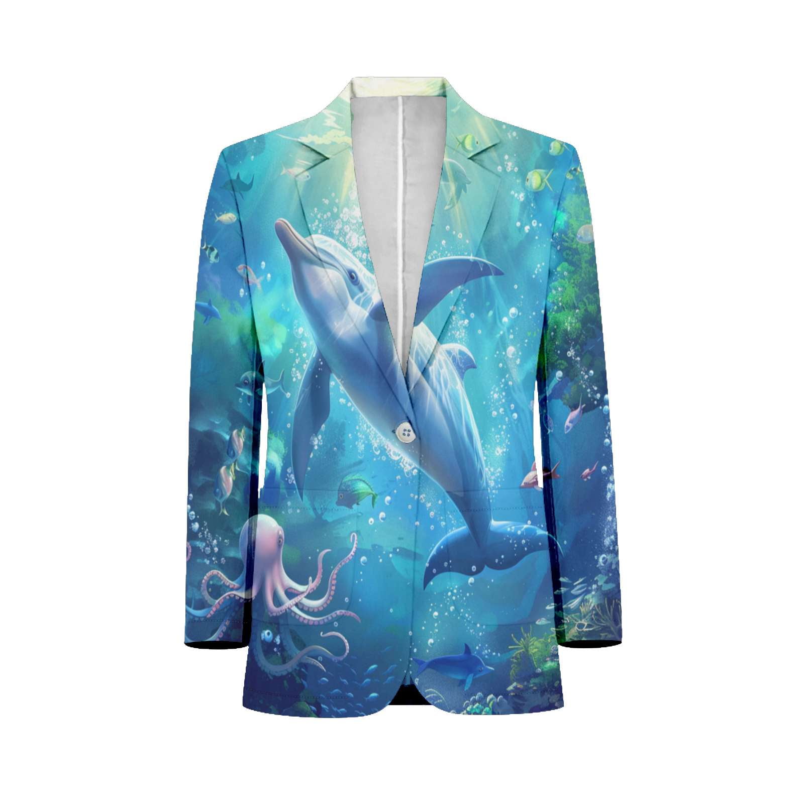 Dolphin Under The Sea Ocean Animals Customized Men's Suits full man ...