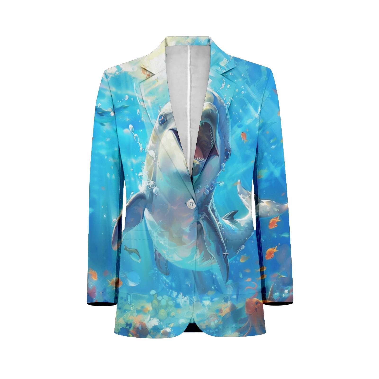 Dolphin Under The Sea Ocean Animals Customized Men's Suits full man ...