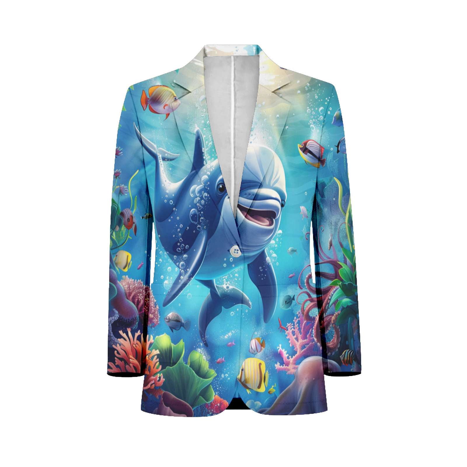 Dolphin Under The Sea Ocean Animals Customized Men's Suits full man ...