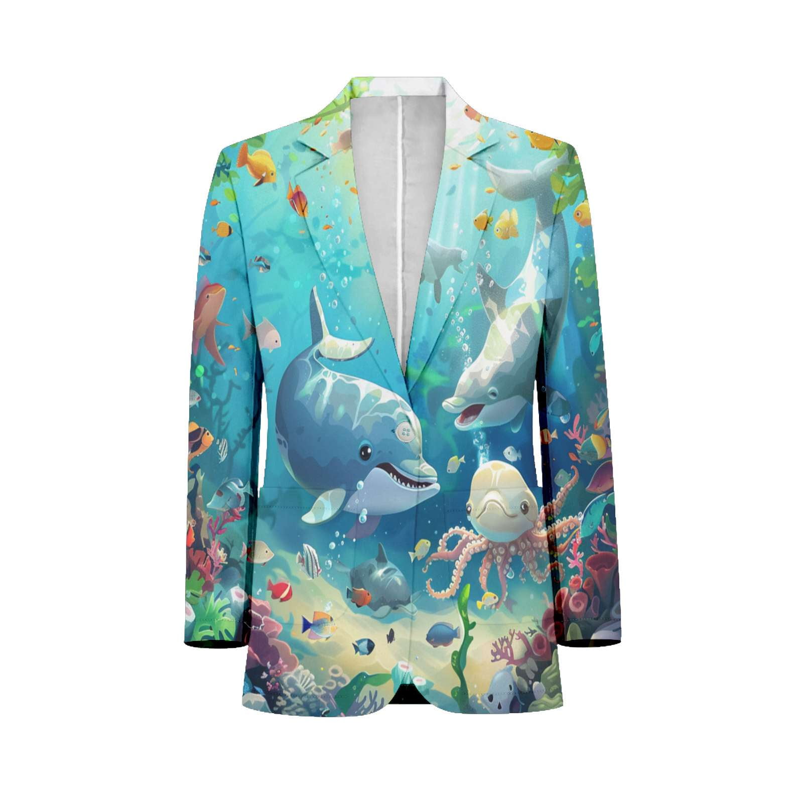 Dolphin Under The Sea Ocean Animals Customized Men's Suits full man ...