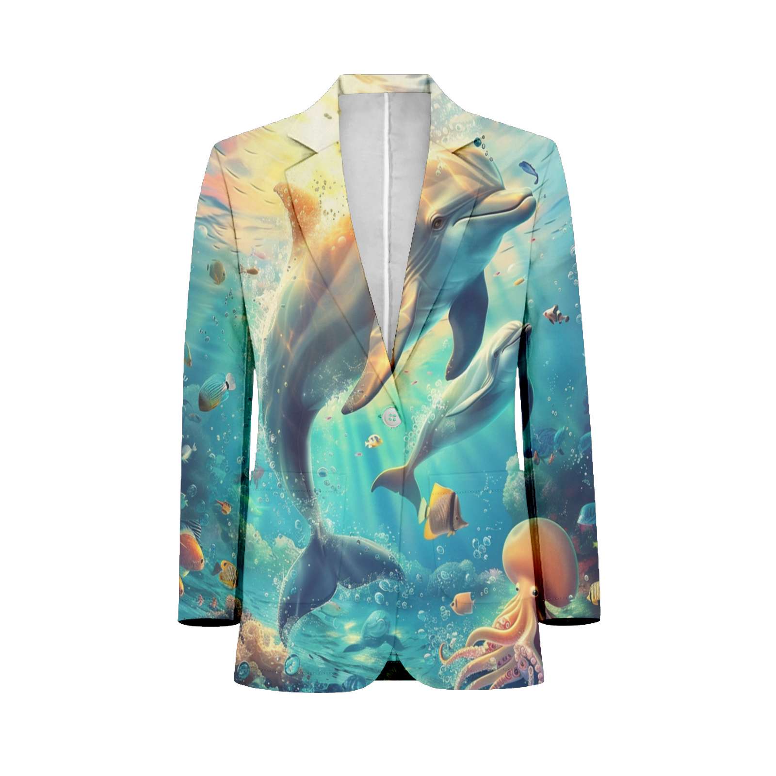 Dolphin Under The Sea Ocean Animals Men's Suit Blazer Casual Party Wear ...