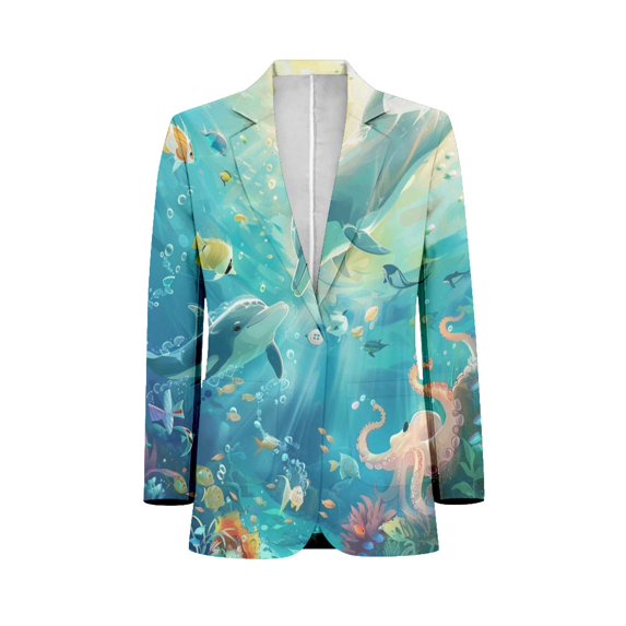 Dolphin Under The Sea Ocean Animals Men's Suit Blazer Casual Party Wear ...