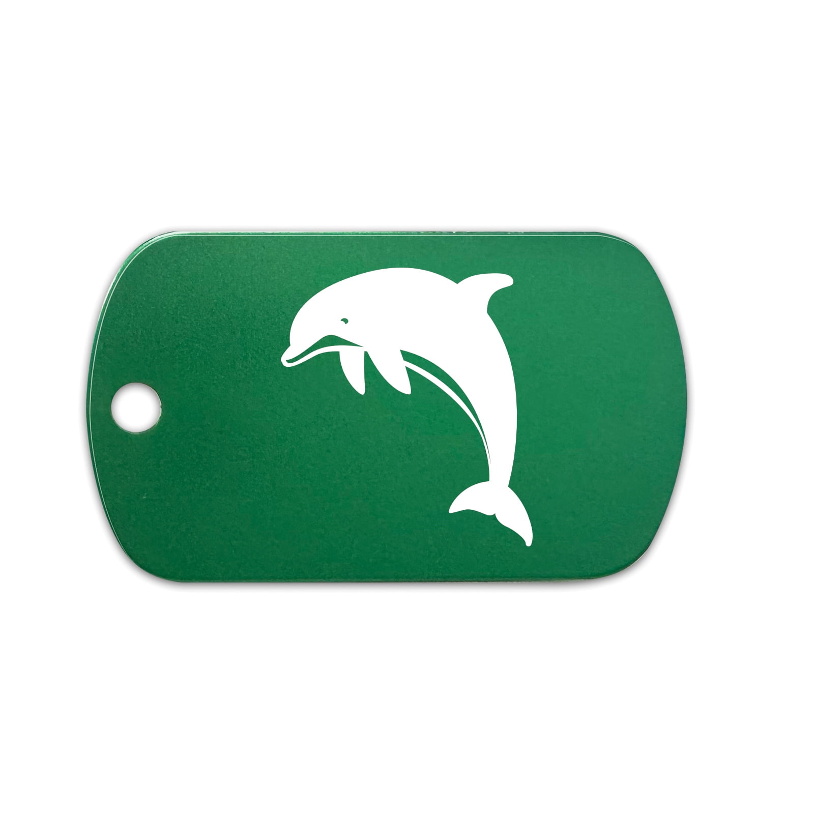 Dolphin V2 GI Dog Tag Aluminum Keychain marine mammal ver 2 - Green ...