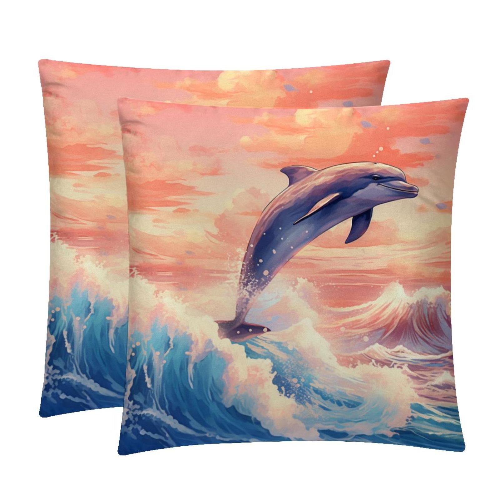 Dolphin Velvet Bed Pillow Throw Covers Pillow Inserts Throw Pillows ...