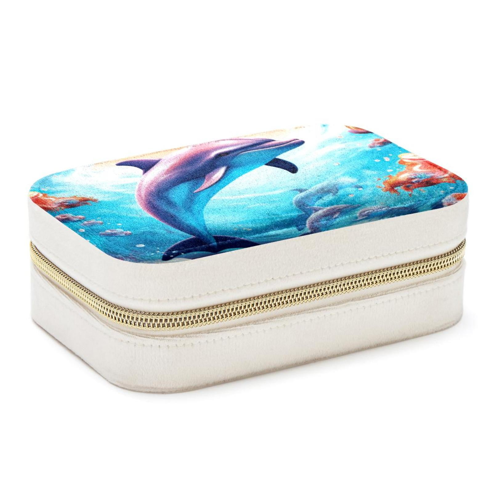 Dolphin Velvet Portable Travel Organizer Box with Removable Compartment ...