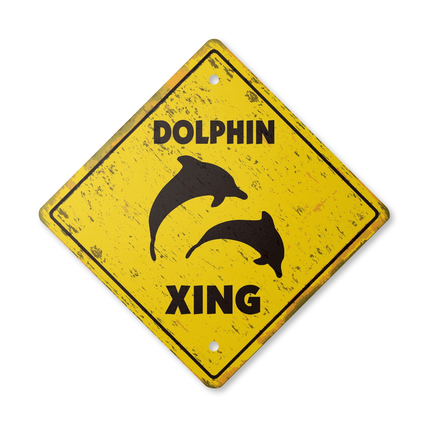 Dolphin Vintage Crossing Sign Zone Xing | Indoor/Outdoor Plastic | 14 ...