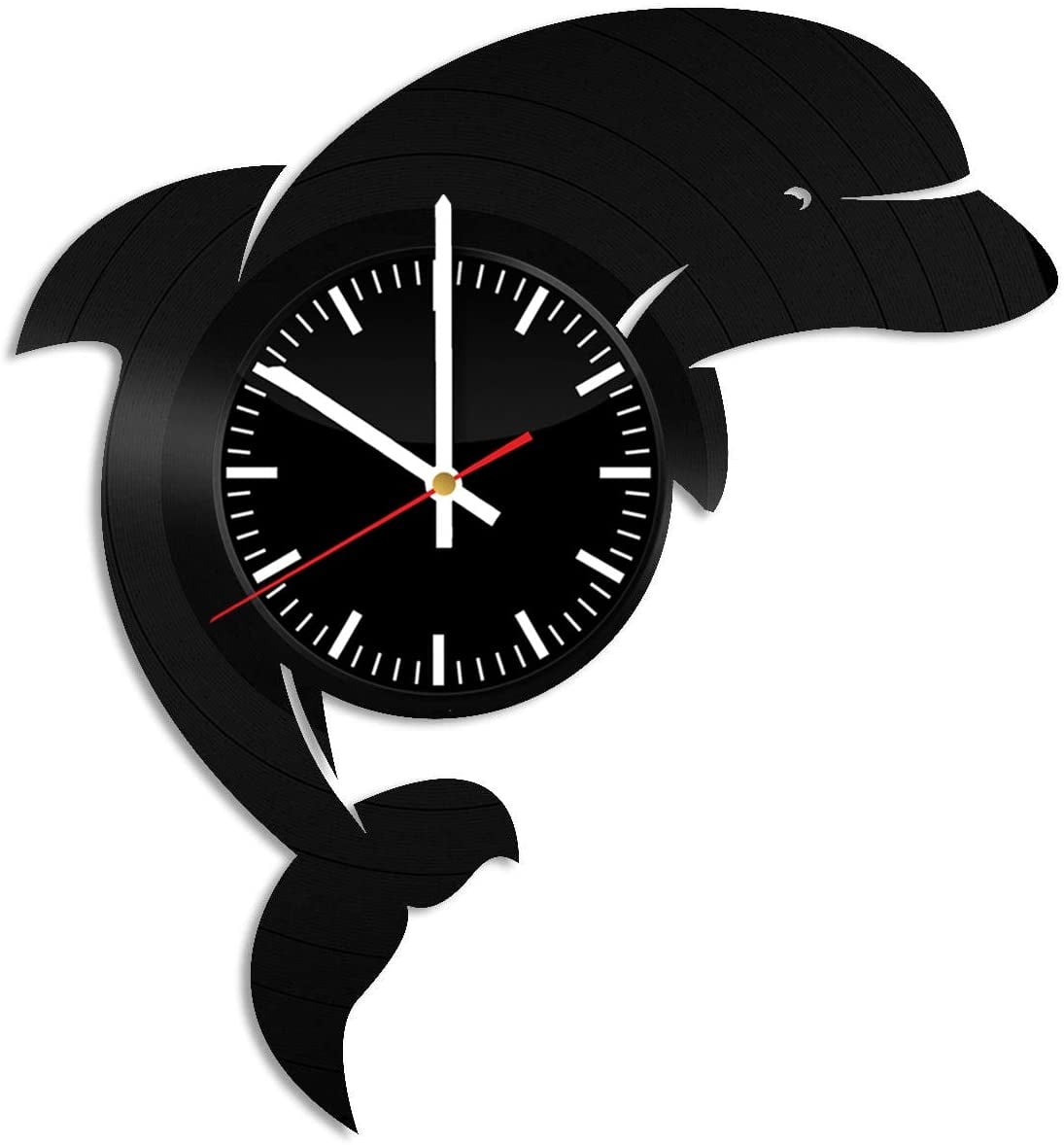 Dolphin Vinyl Wall Clock,Vinyl Record Clock Wall Art Unique Room Home ...