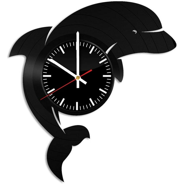 Dolphin Vinyl Wall Clock,Vinyl Record Clock Wall Art Unique Room Home ...