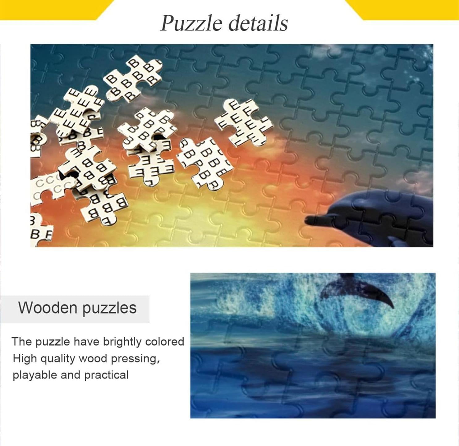 Dolphin Wooden Jigsaw Puzzles, Intellectual Entertainment Educational ...