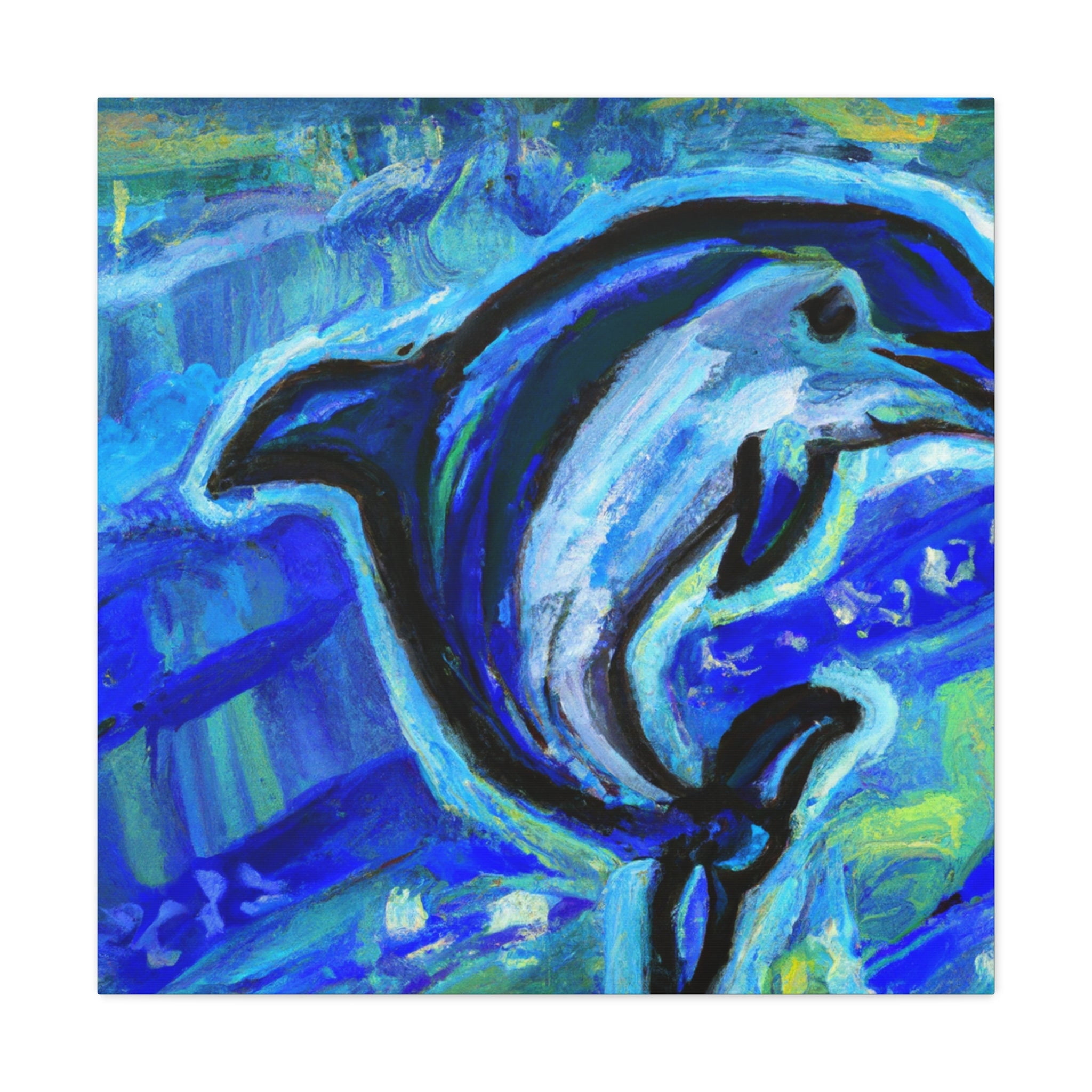 Dolphin in Blue Spray - Canvas - Walmart.com