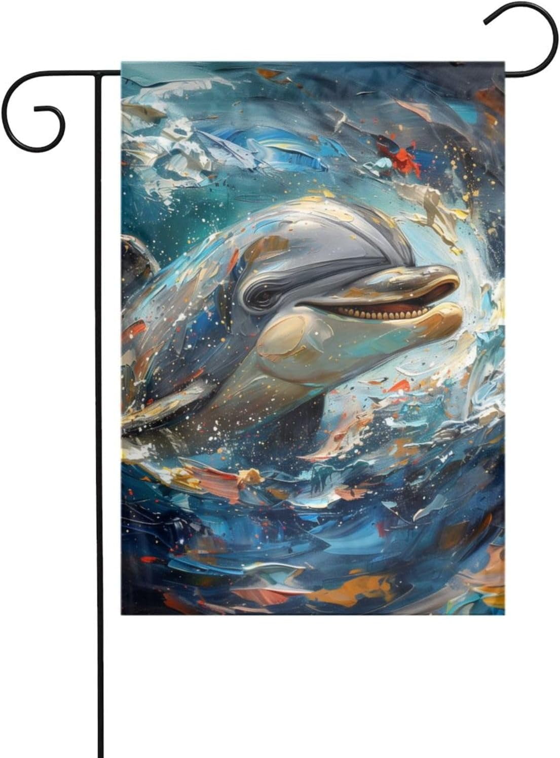 Dolphin swimming Garden Flags Double Sided,Garden Flags for All Seasons ...