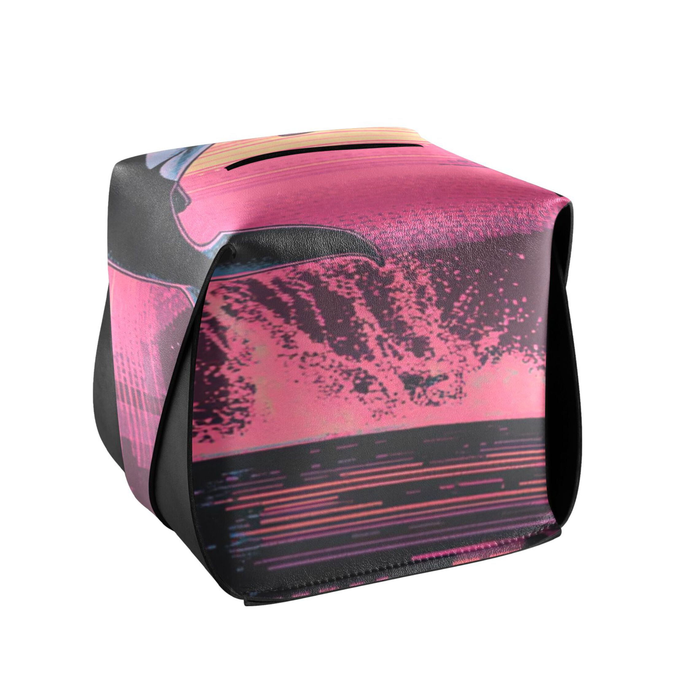 Dolphin with Sunset Vintage Tissue Box Cover Leather Square Rectangle ...