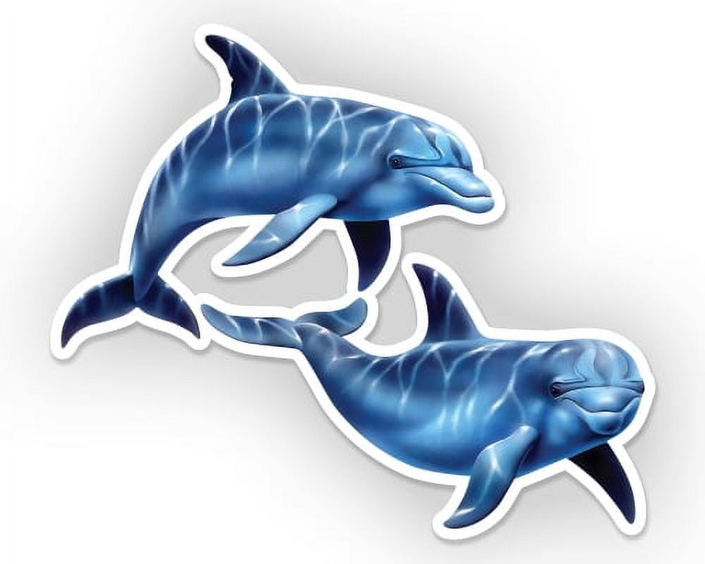 Dolphins - 3" Vinyl Sticker - For Car Laptop I-Pad Phone Helmet Hard ...
