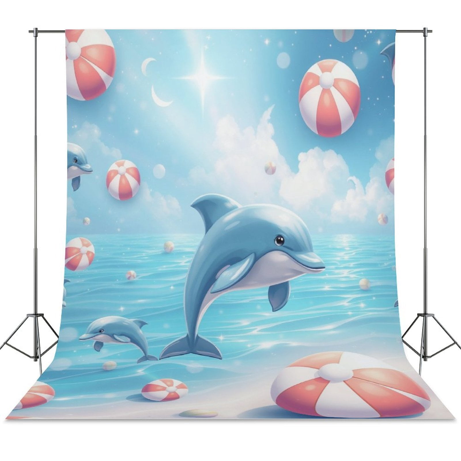 Dolphins Beach Balls Fun Photography Backdrops Adult Photostudio Props ...