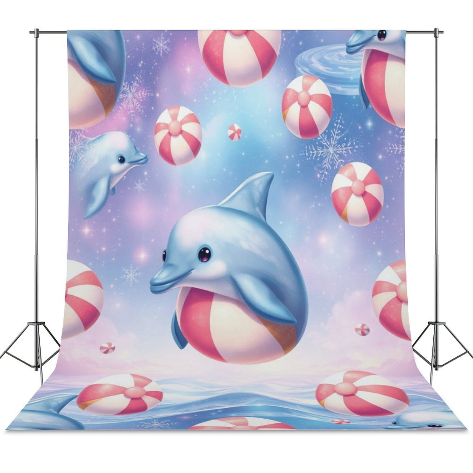 Dolphins Beach Balls Sky Decorations BackdropPortrait Photography ...