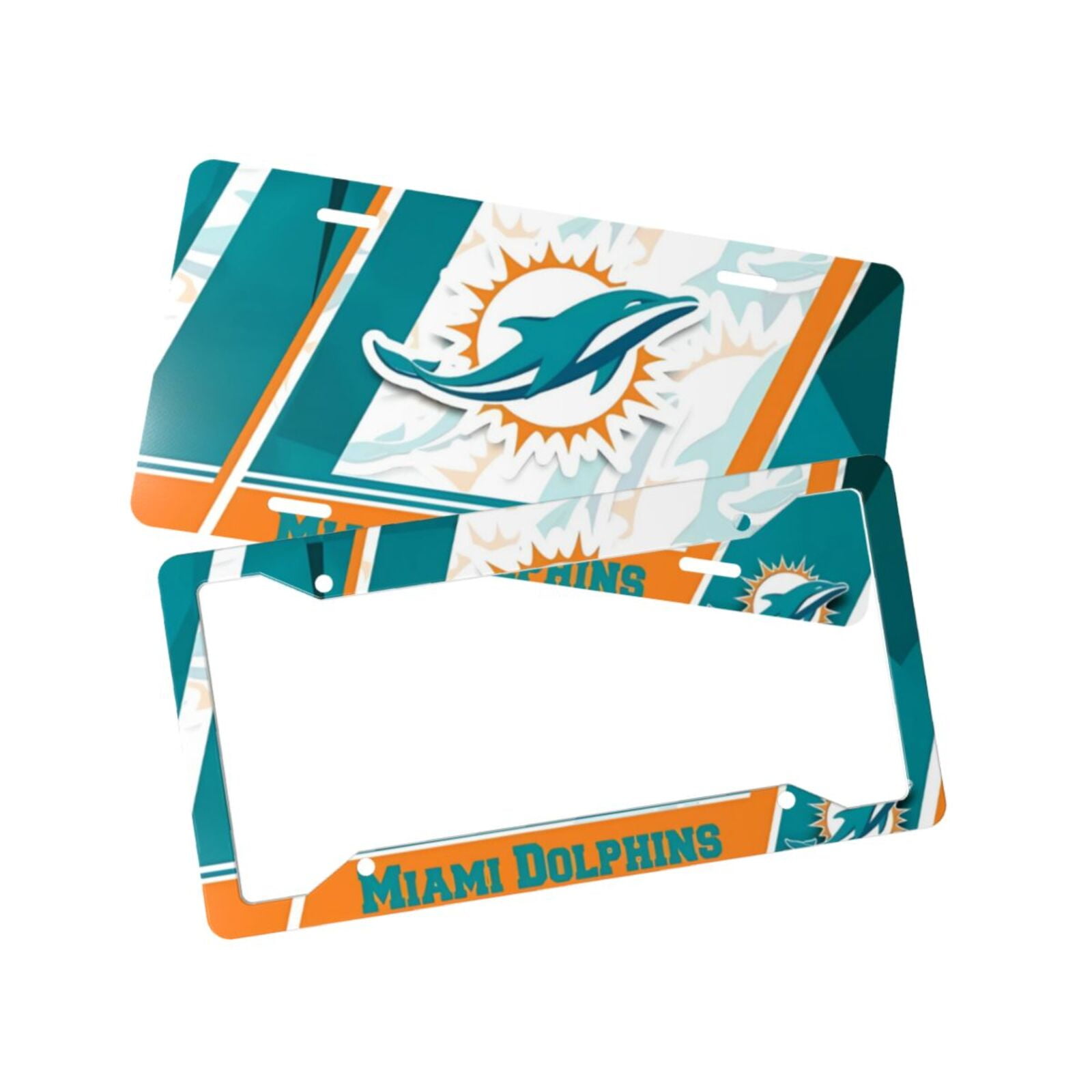 Dolphins Car License Plate Aluminum Car Front Frames Tags Without ...