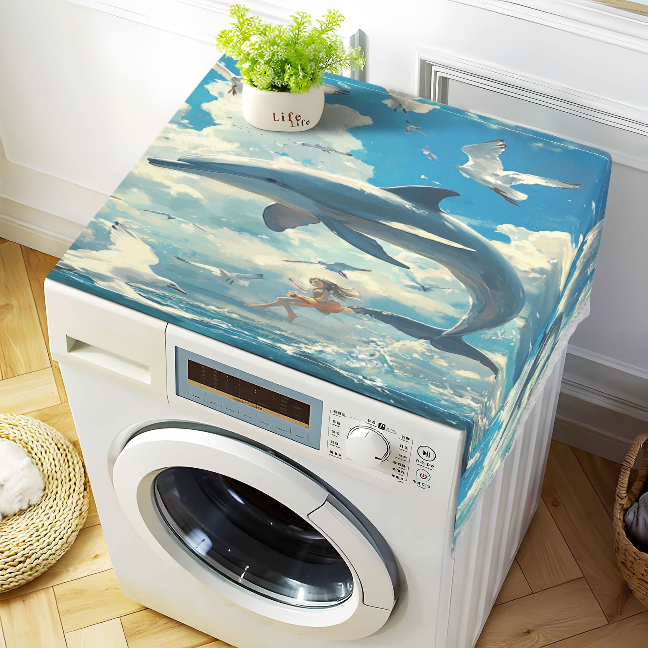 Dolphins Collide with SeagullsWasher and Dryer Covers Dust-Proof and ...