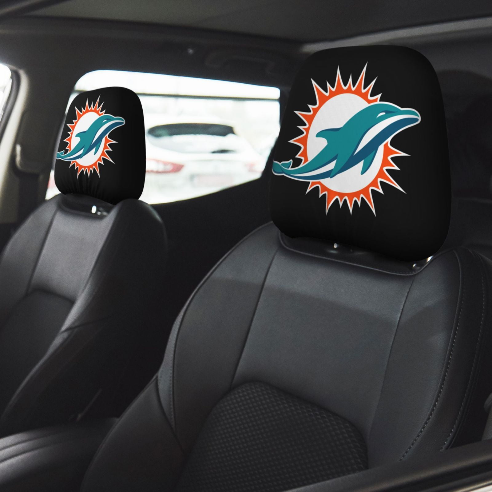 Dolphins Custom Car Headrest Covers 2 Pack Football Team, Game Day Team ...