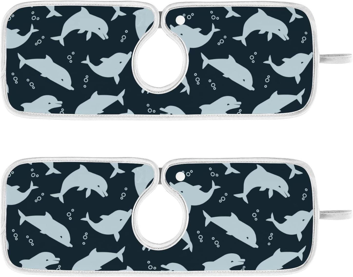 Dolphins Cute Blue Sink Splash Guard for Faucet 2 Packs Faucet ...