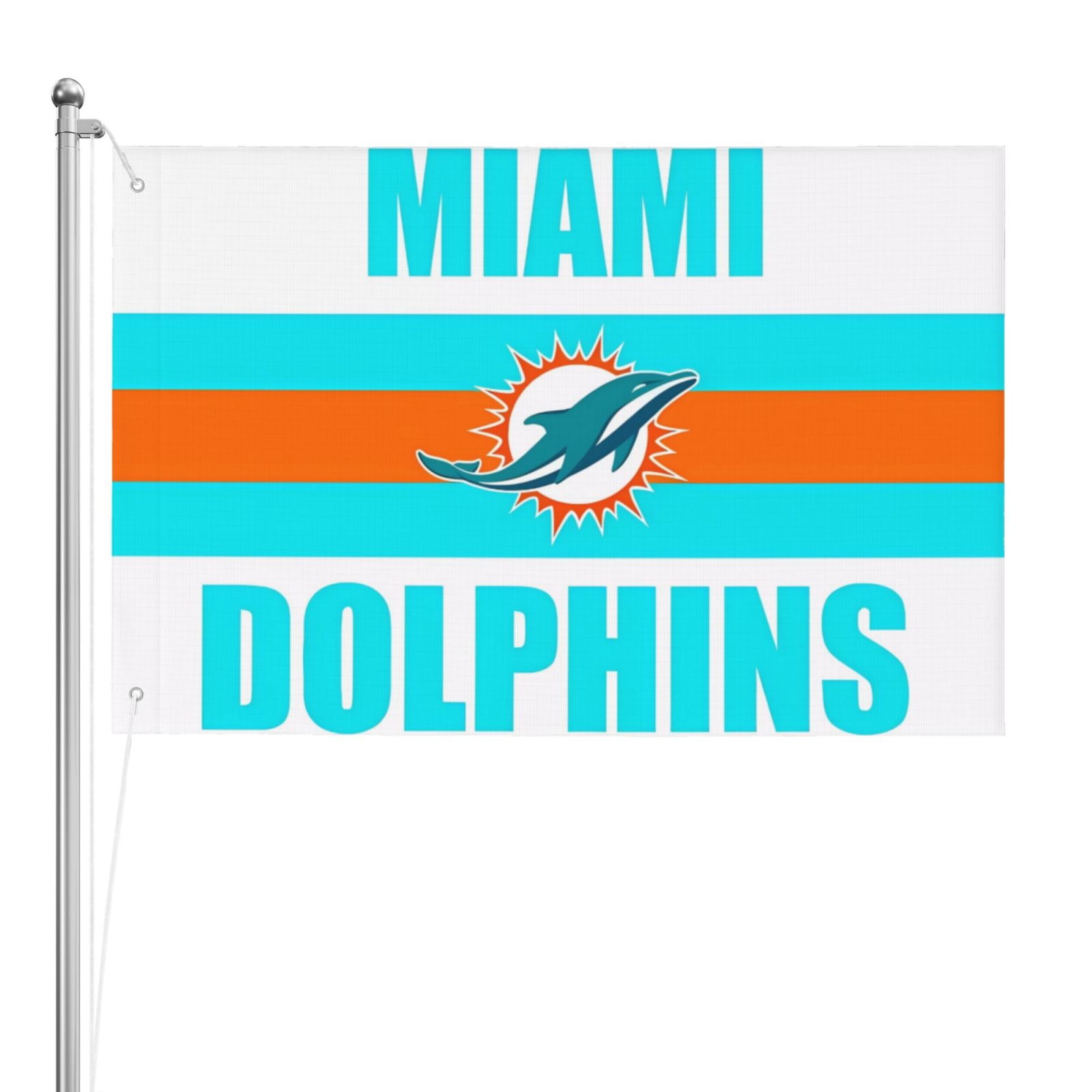 Dolphins Double Sided Flag 3x5FT There are two corns on each end of the ...