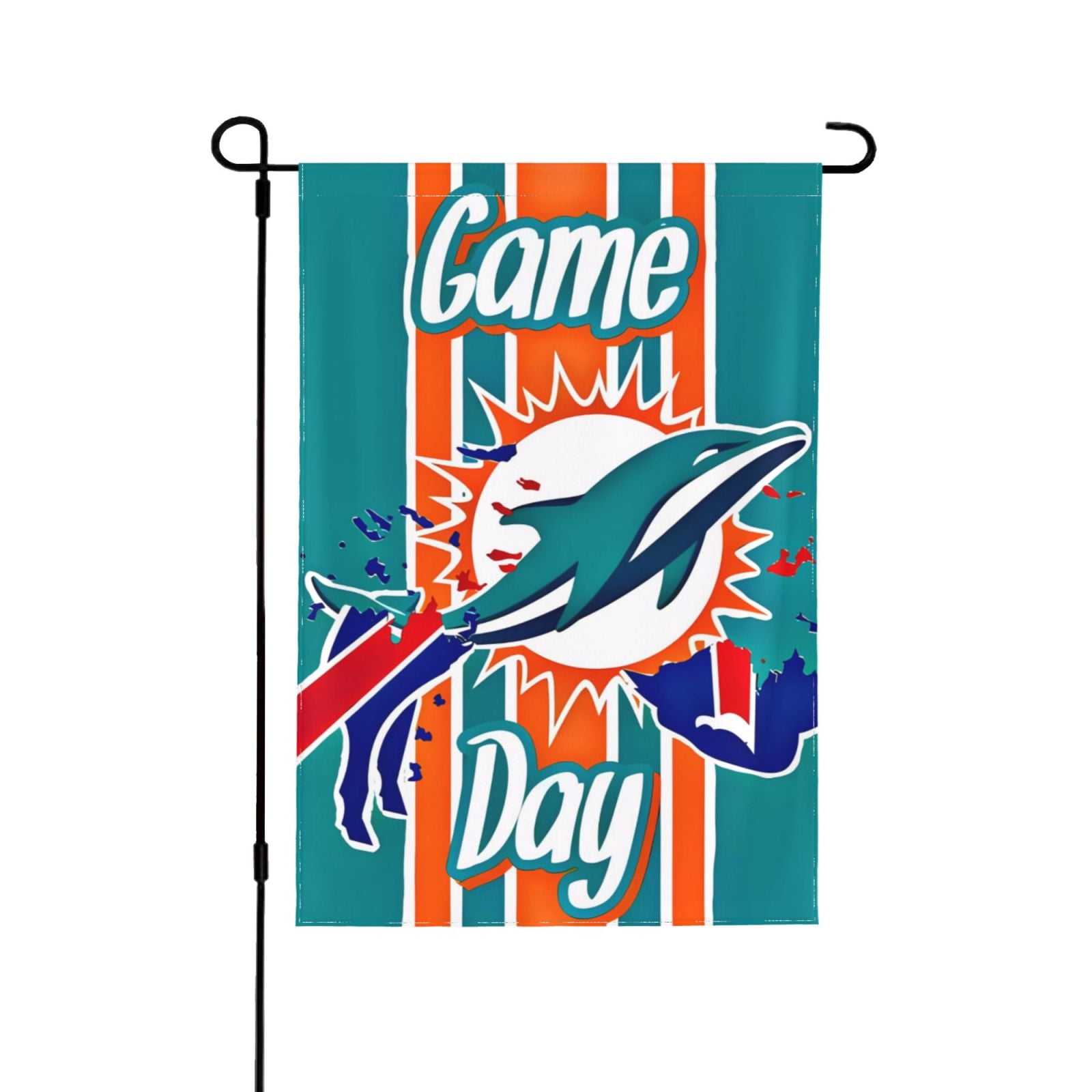 Dolphins Double Sided Garden Flag Football Team Theme, Game Day Fan ...
