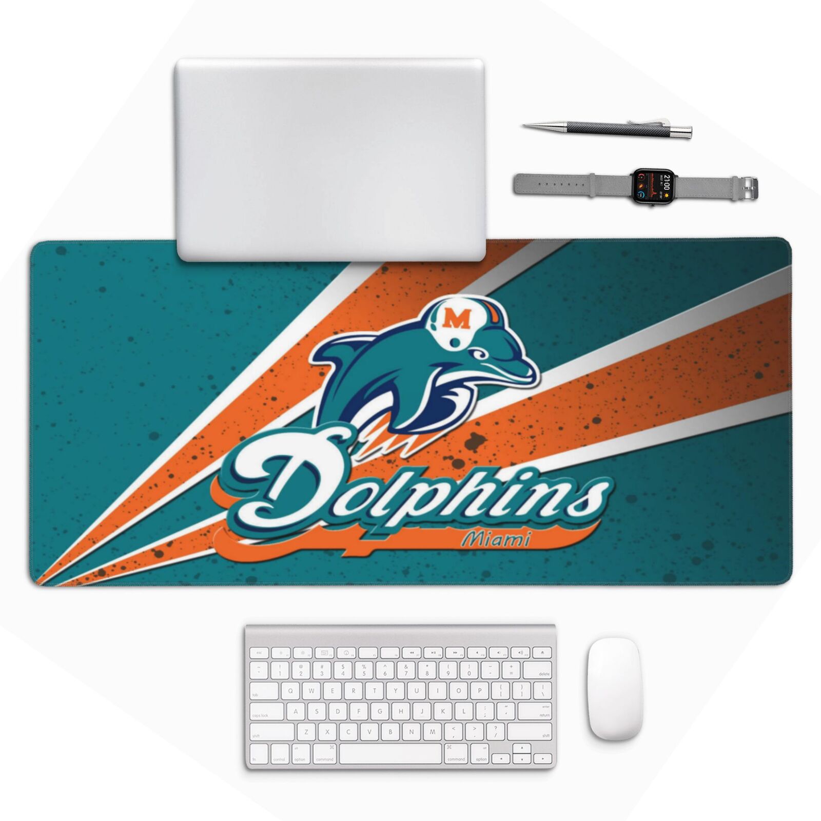 Dolphins Football Logo Mouse Pad, Personalized Oversized Rubber ...