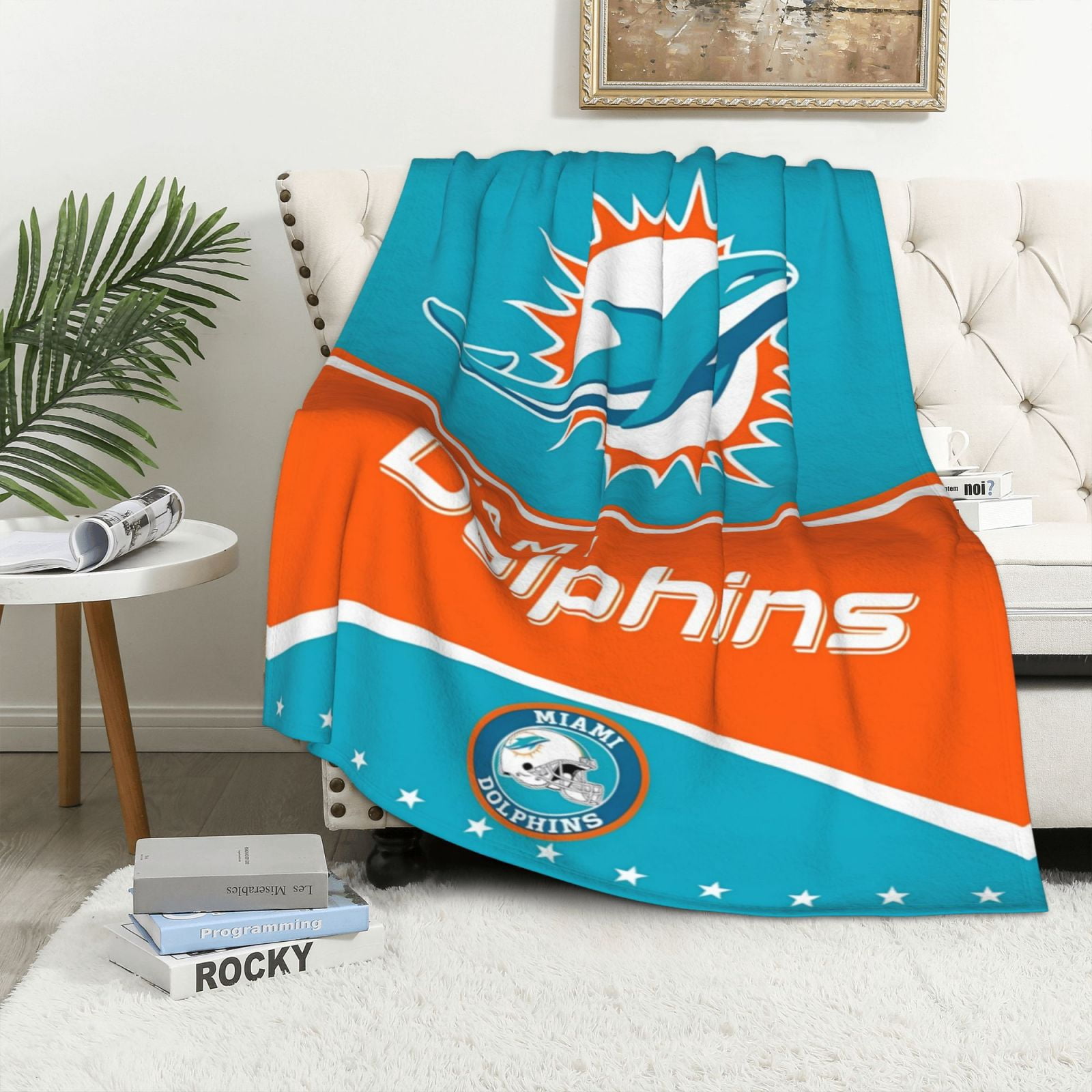 Dolphins Football Team Customized SoftFlannel Blanket, Sports ...