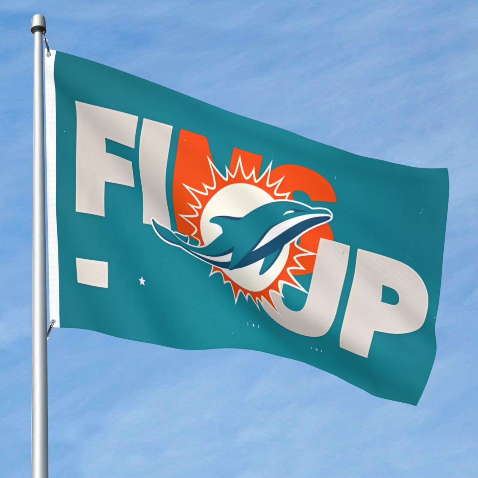 Dolphins Football Team Double-Sided Flag 5x8ft, Garden Hanging Flag ...