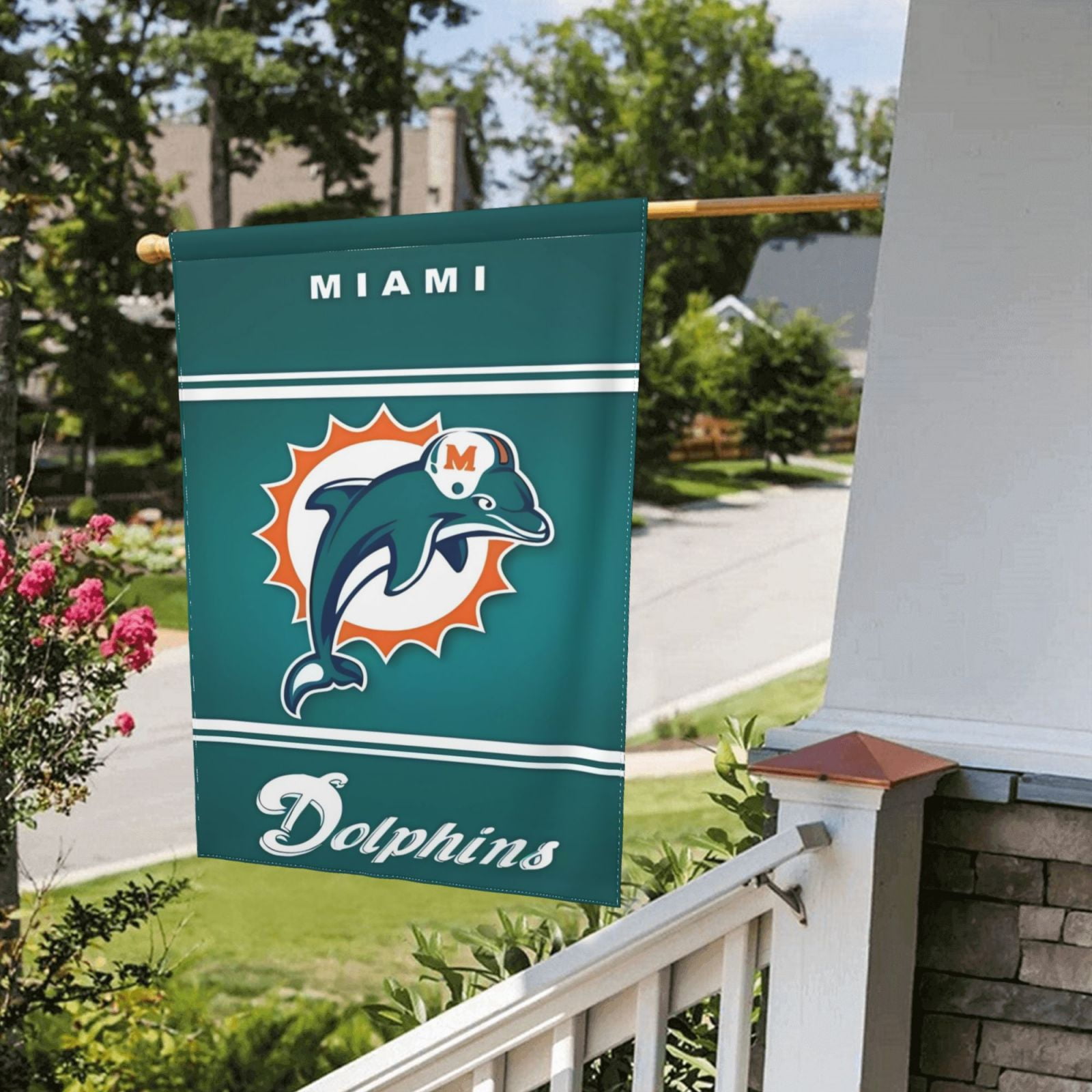 Dolphins Football Team Garden Flag Indoor and Outdoor Decoration Double ...