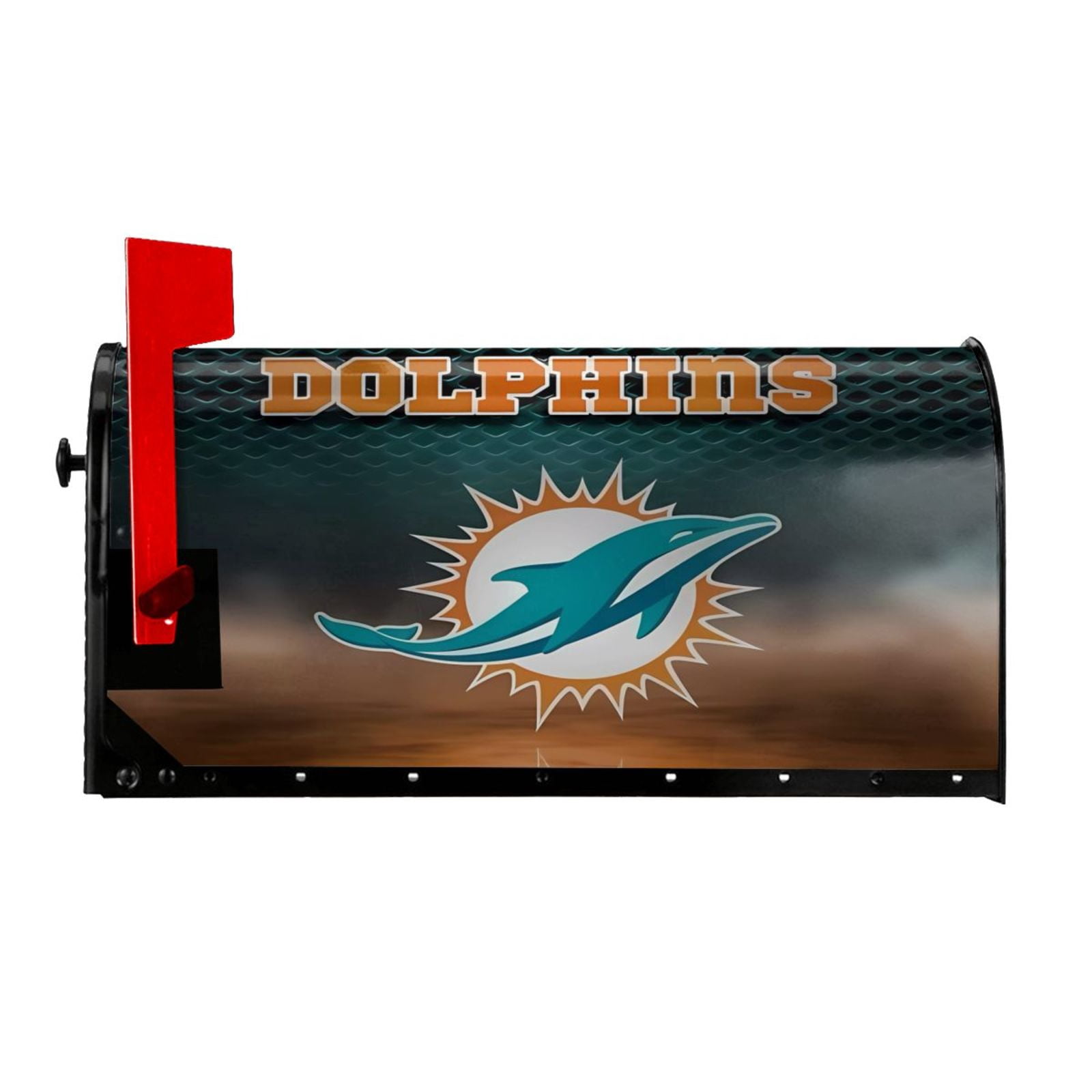 Dolphins Football Team Pattern Magnetic Mailbox Cover, Waterproof and ...
